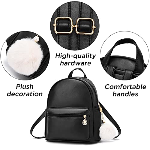 Mini Backpacks for Girls Teen PU Leather Women Small Size Backpack Purse Shoulder Bag Wallet Set Bookbag