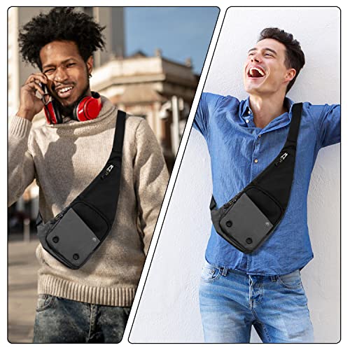 LPPJY Sling Bag Chest Shoulder Backpack Crossbody Bags for Men Women Casual Daypack Travel Outdoors (Grey)