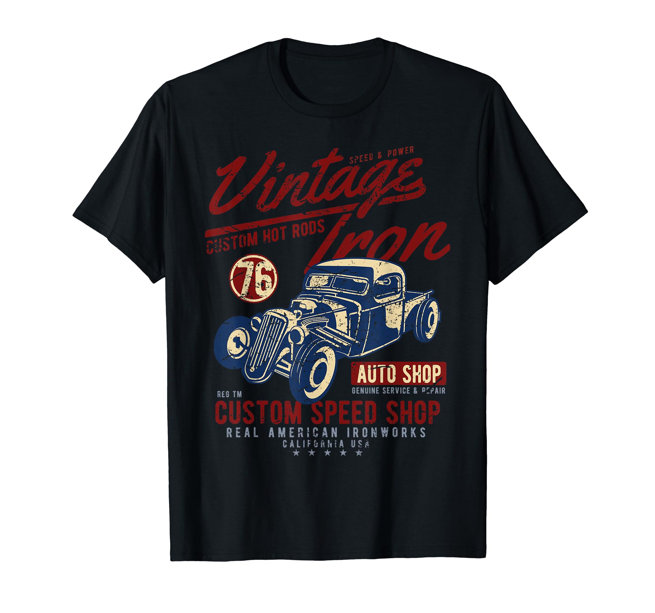 Hot Rod Shirt Vintage Iron Custom Hot Rods Shop Vintage T-Shirt