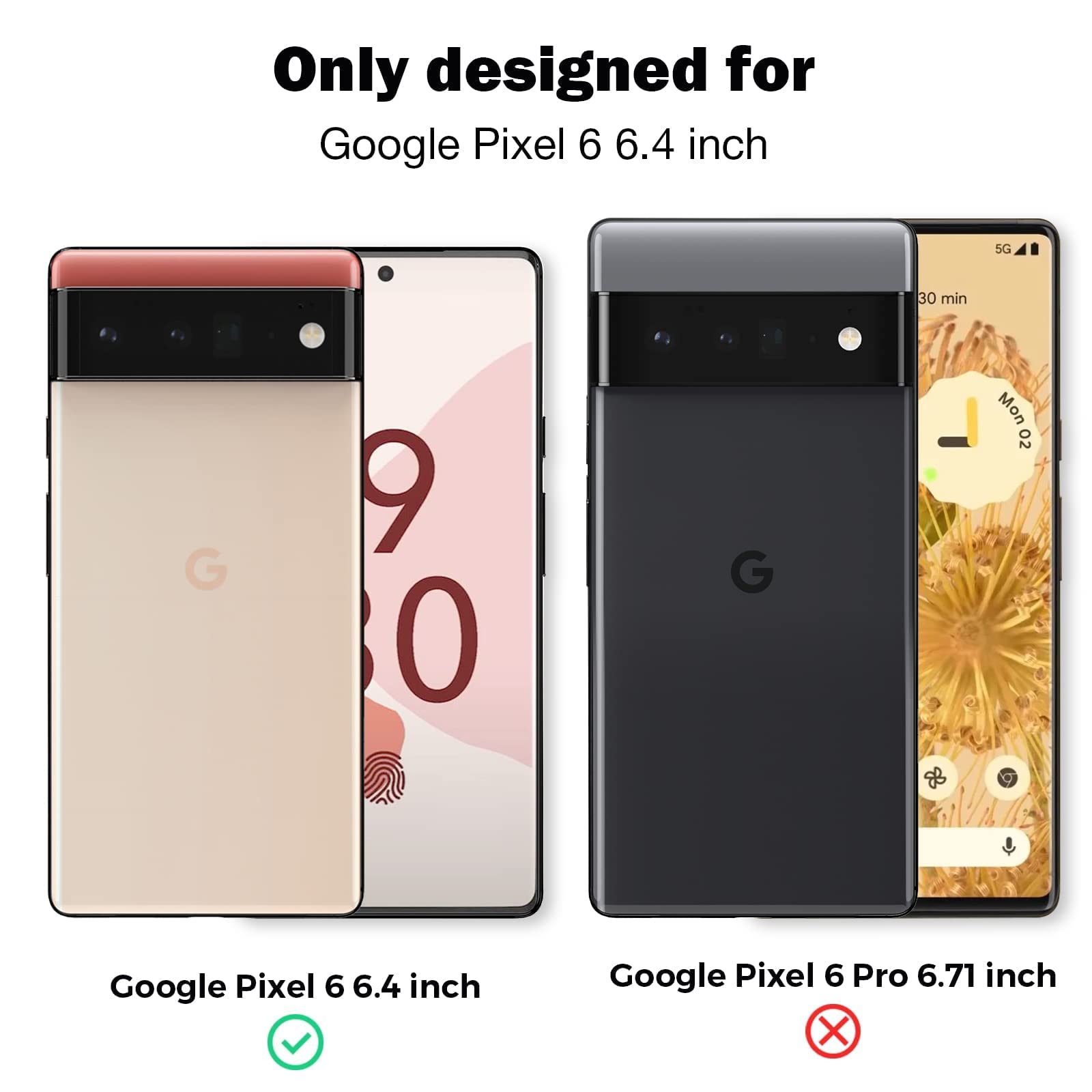 LK 2 Pack Screen Protector Compatible for Google Pixel 6 5G with 2 Pack Camera Lens Protector [Not fit for Google Pixel 6 Pro] Easy Install Tray, HD Clear 9H Hardness temepred galss for Pixel 6