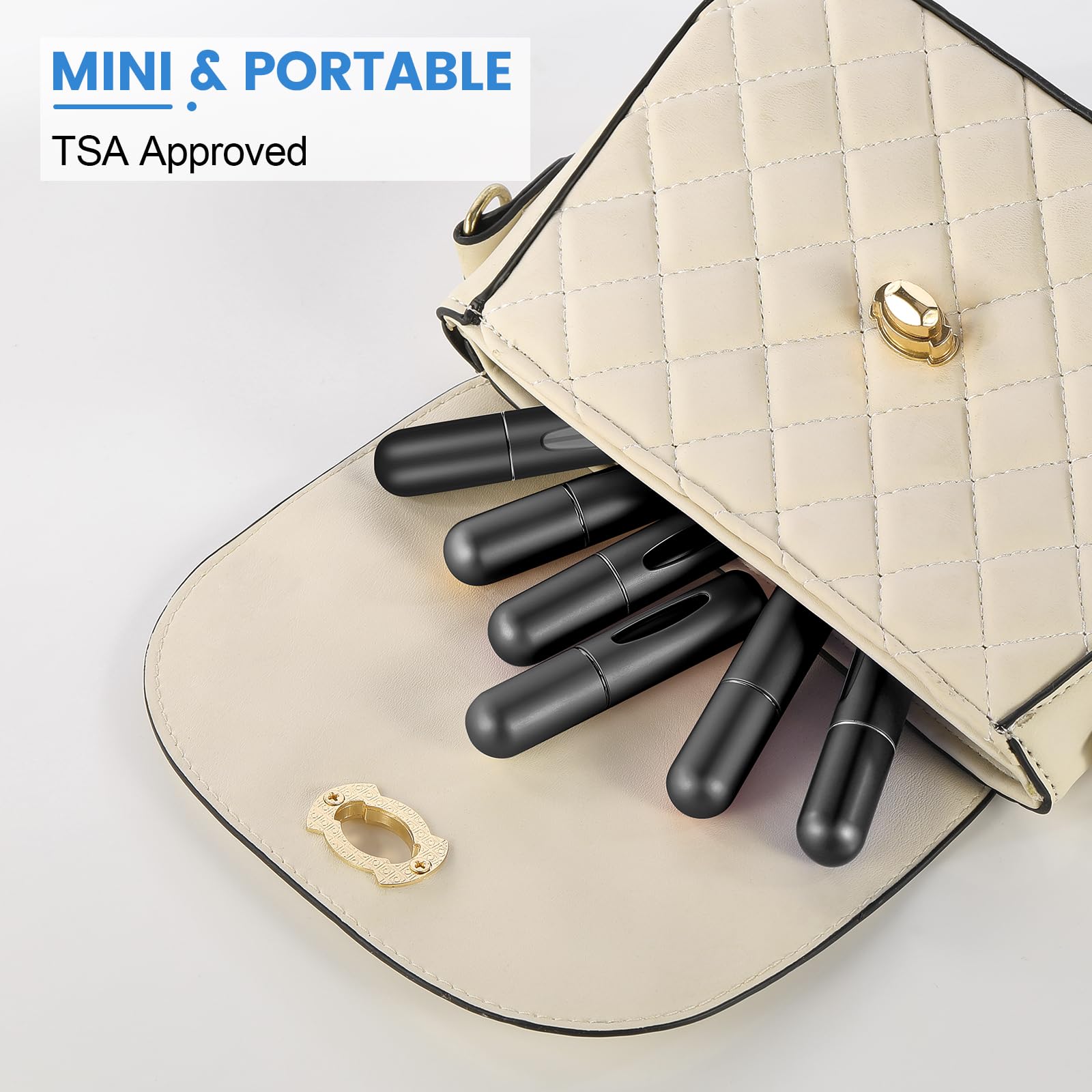 IMPORX Perfume Travel Refillable Cologne Atomizer Small Empty Spray Bottles Travel Size Perfume Atomizer Travel Accessories for Women Mens Mini Spray Bottle for Travel Essentials 5 Pack 12ml/0.4oz