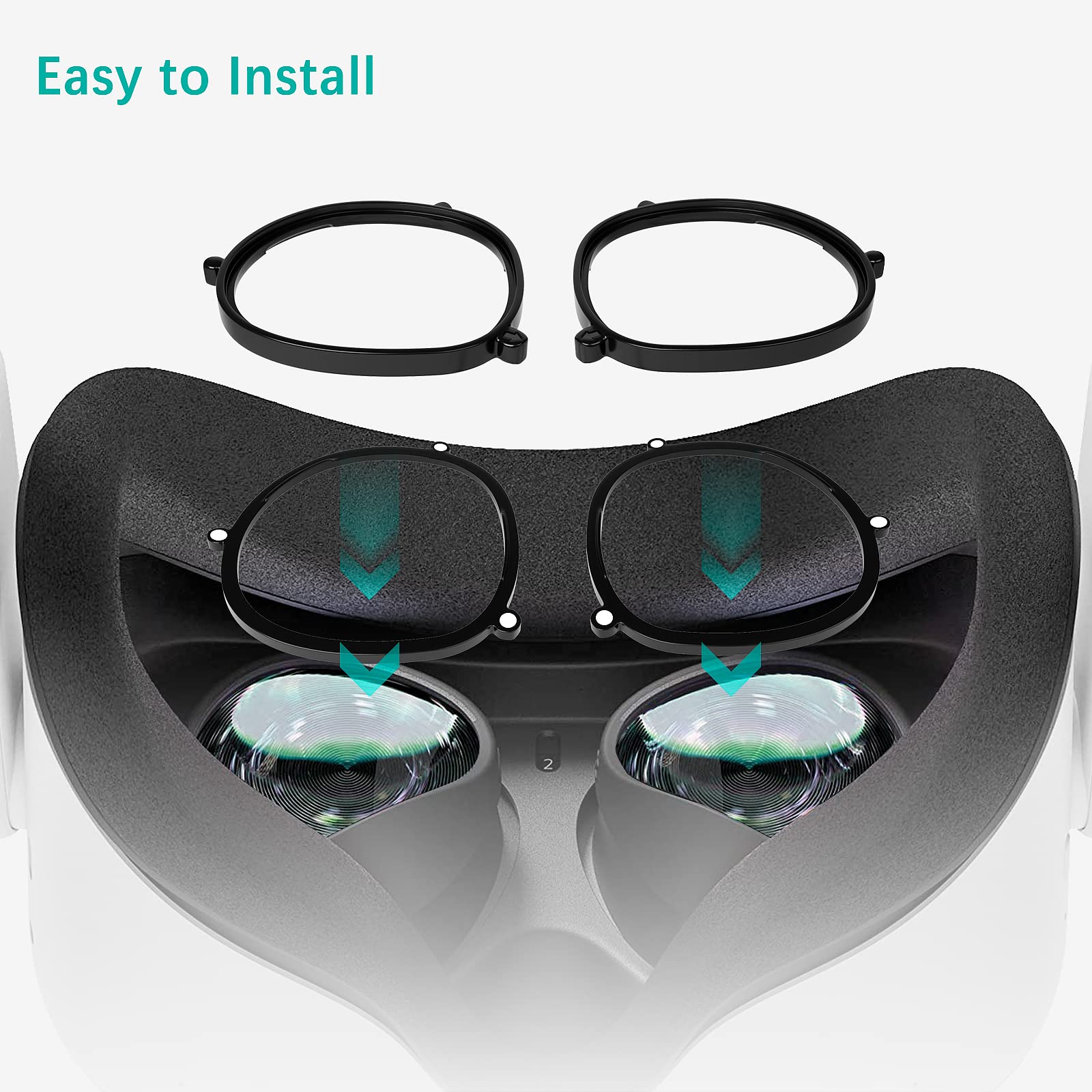 METORY Upgraded 3 Magnets Lens Protector Frame for Oculus Quest 1/2, VR Magnetic Eyeglasses Frame Accessories,Anti-Scratches Glass Spacer Protection,Used with Anti-Blue Myopia lenses(Not included)