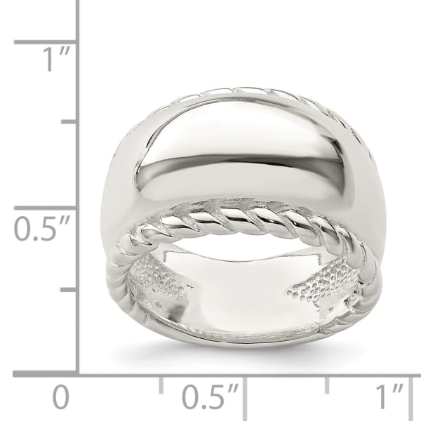 IceCarats 925 Sterling Silver Twisted Chunky Dome Woven Crisscross Band Statement Ring Size 7