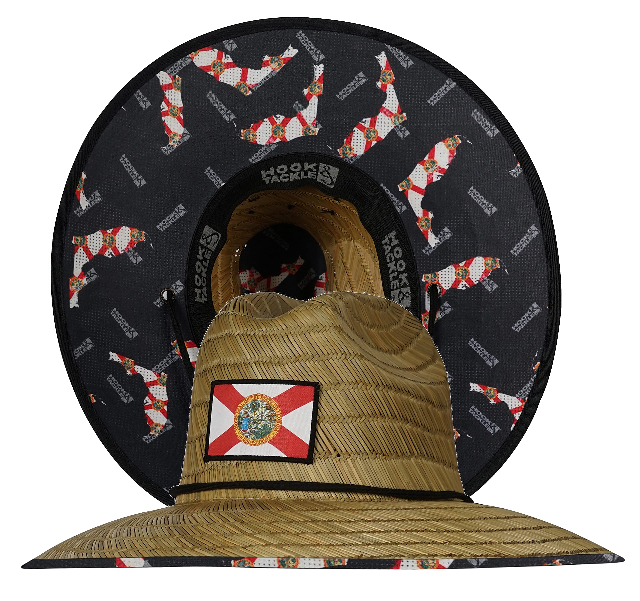 Hook & Tackle® Men's Florida Lifeguard Fishing Stretch Fit Straw Hat Natural Medium/Large