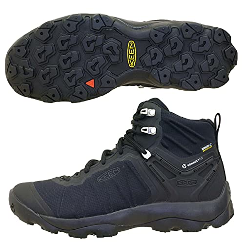 KEEN Men's Venture MID WP Hiking Boot, Black/Black, 10