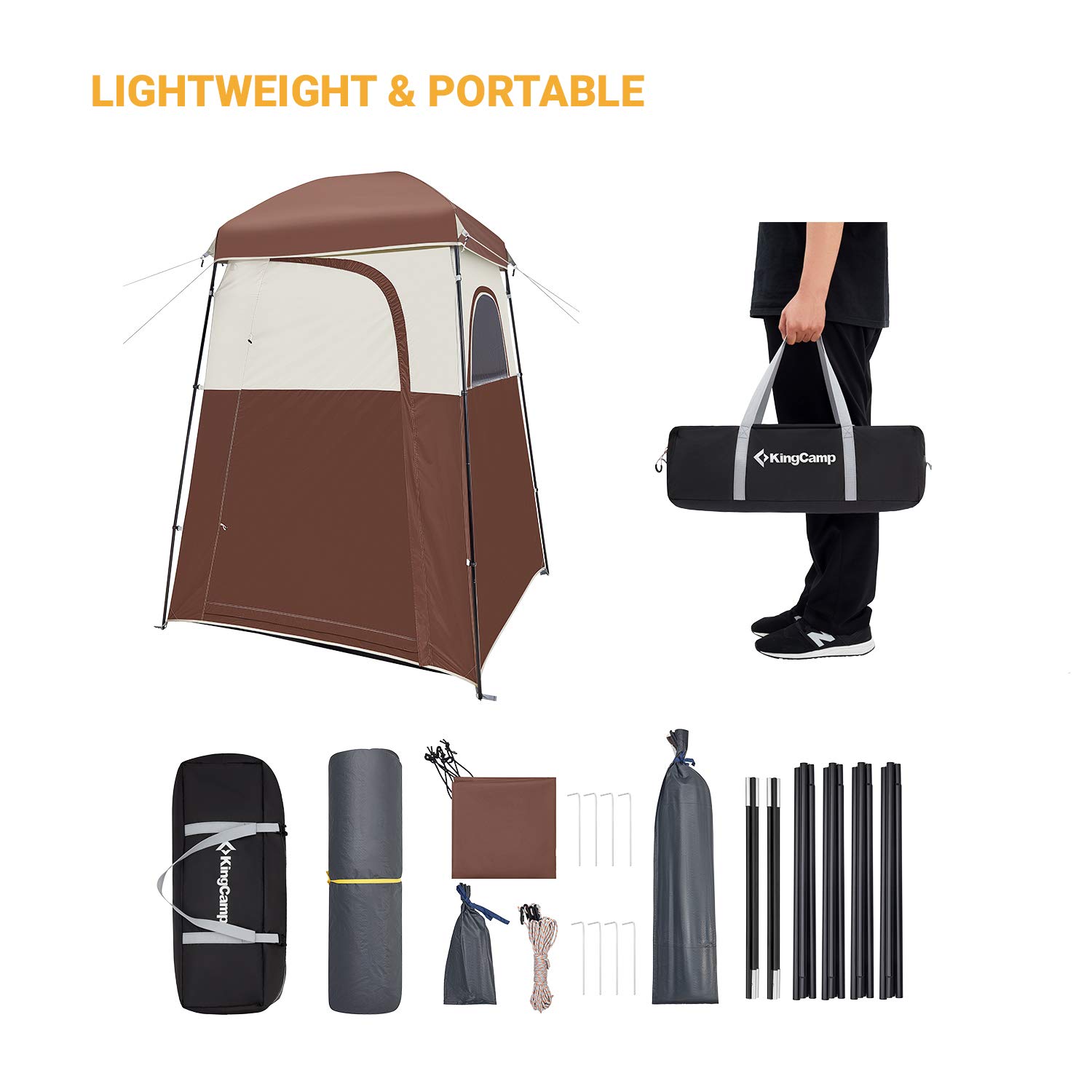 KingCamp Oversize Outdoor Easy Up Portable Dressing Changing Room Shower Privacy Shelter Tent