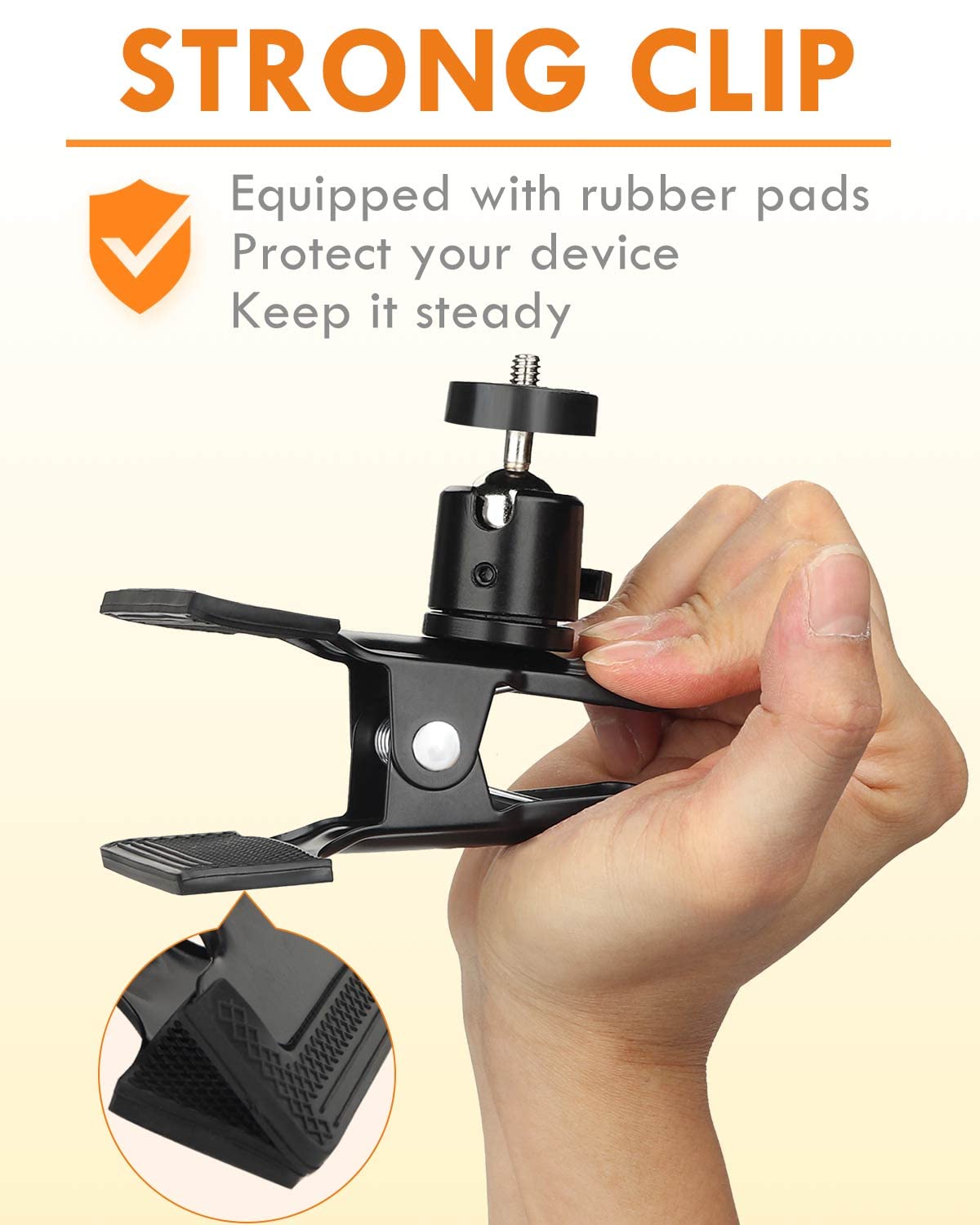 LMS Guitar Head Phone Holder Cell Phone Stand Clamp Phone Mount with 1/4 Ball Head Adapter Universal Guitar Head Clip for Bass Ukulele Multifunctional clip phone holder