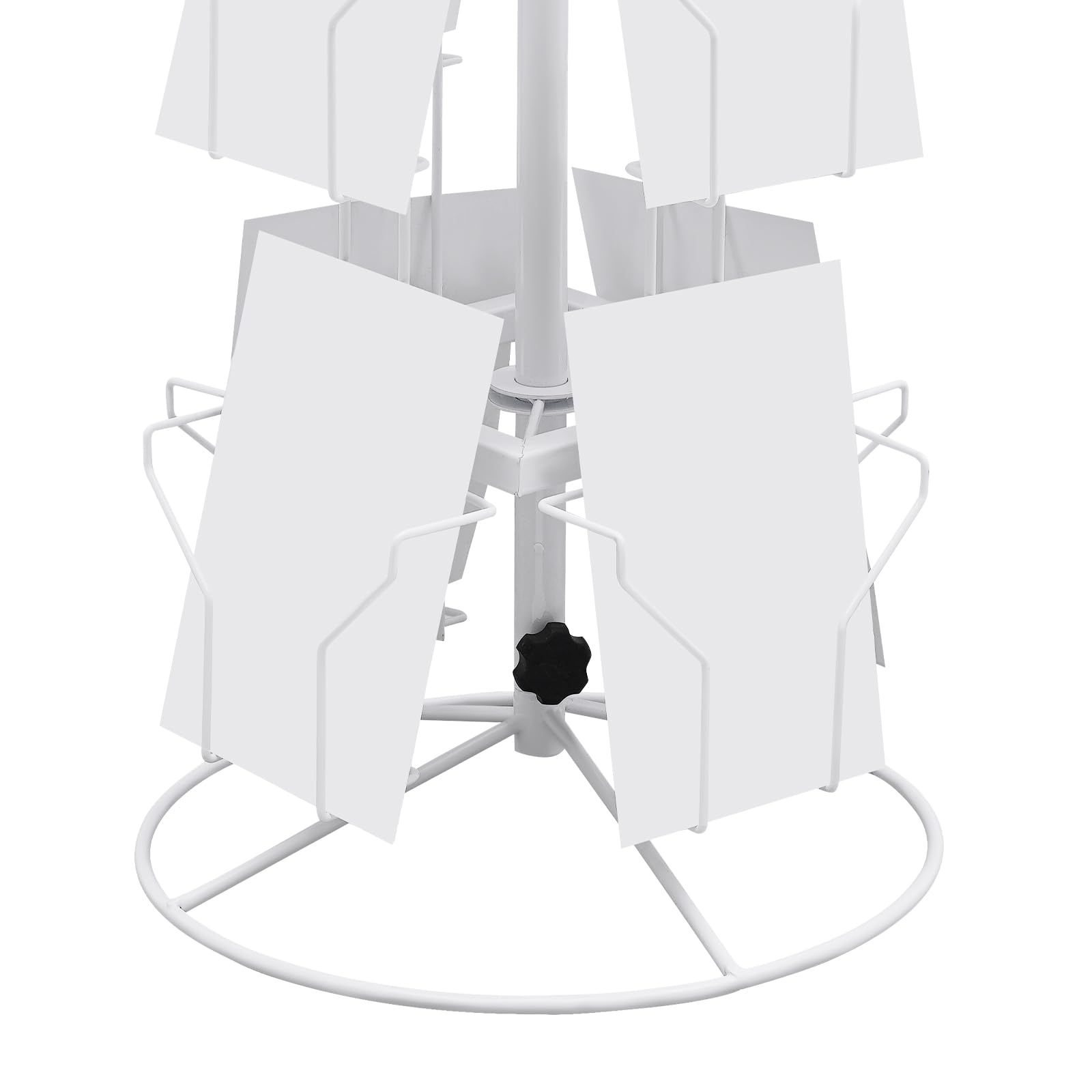 QUEMARQUE Greeting Card Display Stand, 3-Tier 12 Pockets Metal Postcard Display Rack Postcard Rack Retail Display Rack for Stickers Showcase (WHITE)