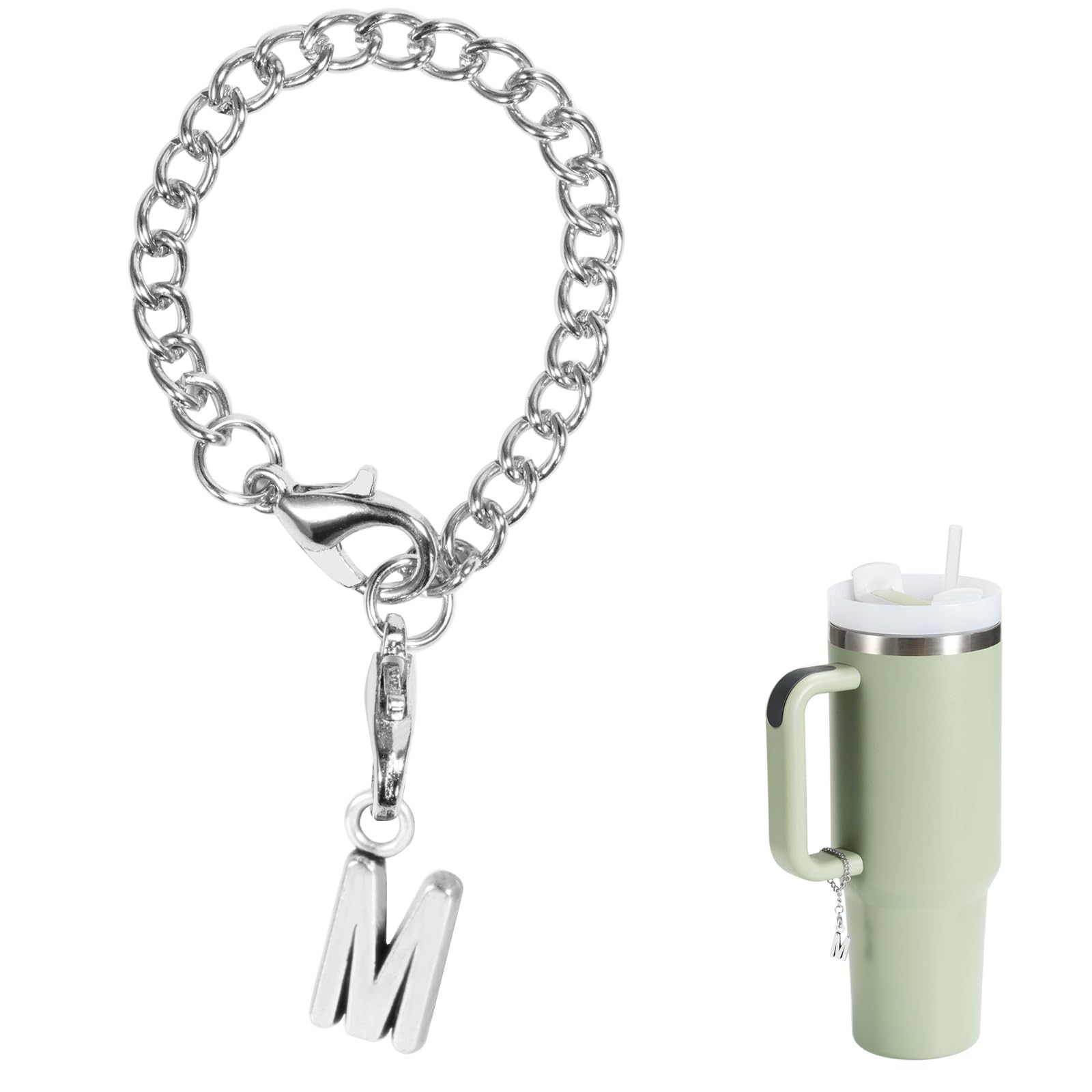 LUAATT Letter Charm Accessories For Stanley Cup,Name Id Letter Handle Charm For Stanley Tumbler(M)