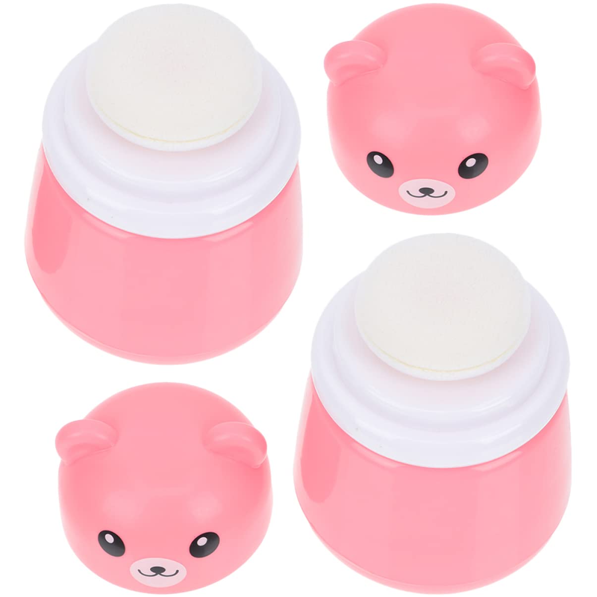 STAHAD 2pcs Body Powder Box Makeup Powder Case Fluffy Powder Puff Body Powder Puff and Container Travel Dispenser Refillable Cosmetic Containers Make up Storage Box Abs Baby