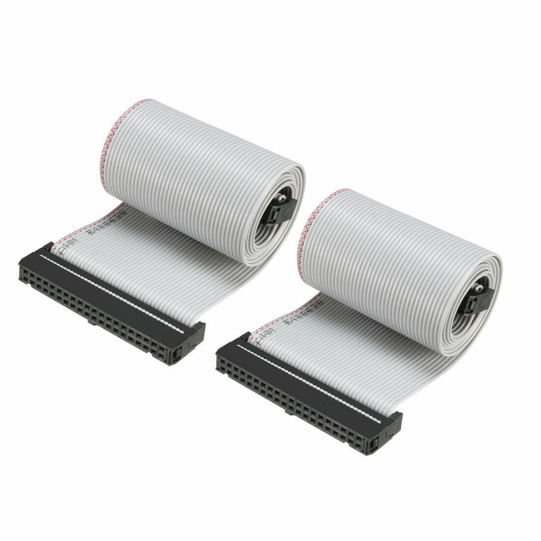 Tool parts IDC Gray Wire Flat Ribbon Cable 40 Pins 66cm Length 2.54mm Pitch 2pcs Type-C