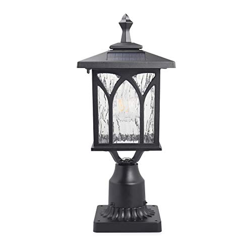Kemeco ST4328Q Solar Post Light Outdoor Cast Aluminum LED Lamp Fixture with 3-Inch Fitter Base for Yard Garden Post Pole Pillar Mount Landscape Driveway