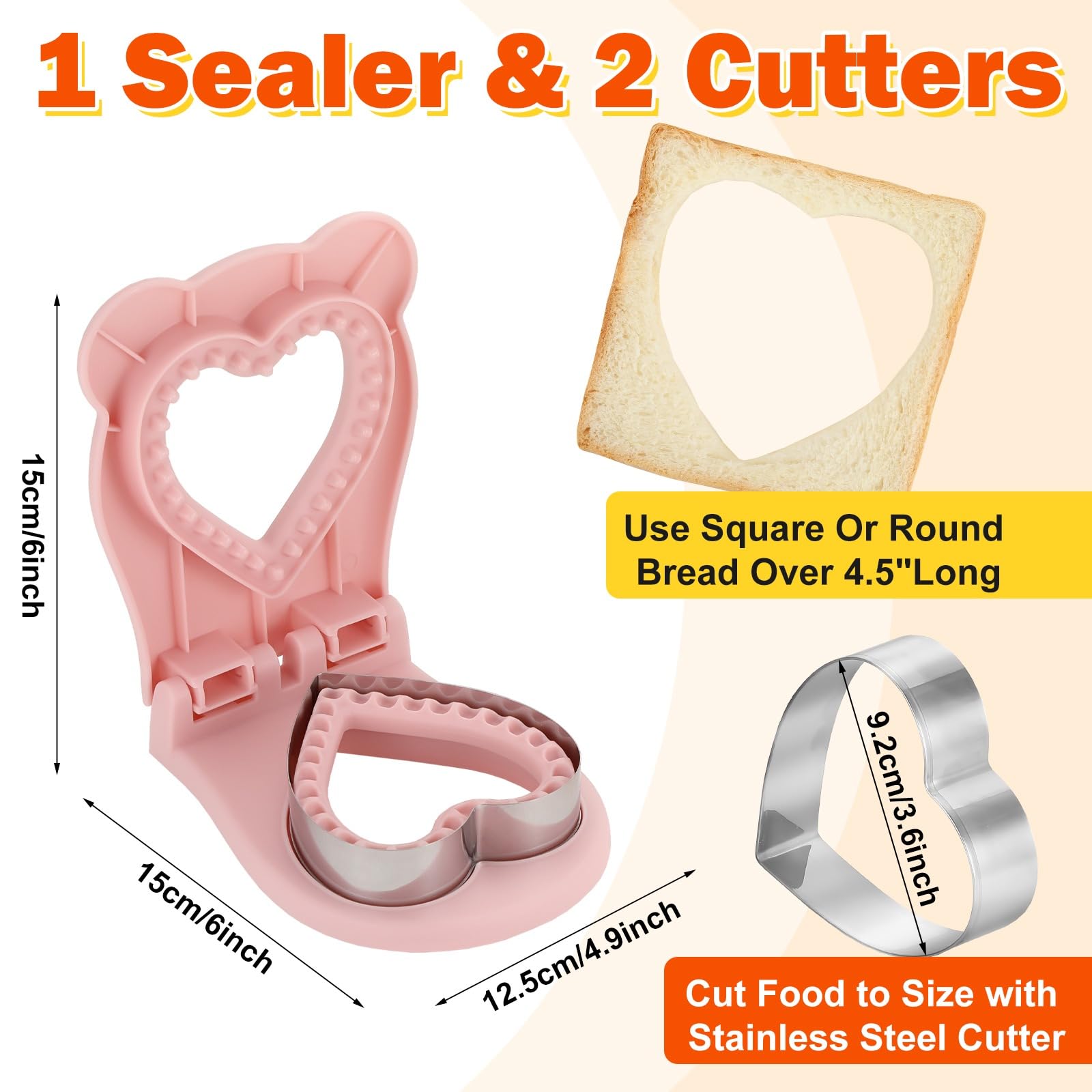 Junejour Round Shaped Sandwich Cutter 4 inch Uncrustables Sandwich Maker, Sandwich Cutter and Sealer for Kids Lunch & Breakfast, Easy to Use DIY Bread Sandwich Maker (Nordic Blue)