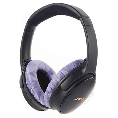 KAHHA Ear Pads,Replacement earpads Compatible with Bose QC25/QC35/QC35II Headphones Ear Cushions with Noise Isolation Memory Foam/ECO Protein Leather(1 Pair,Diamond Purple)