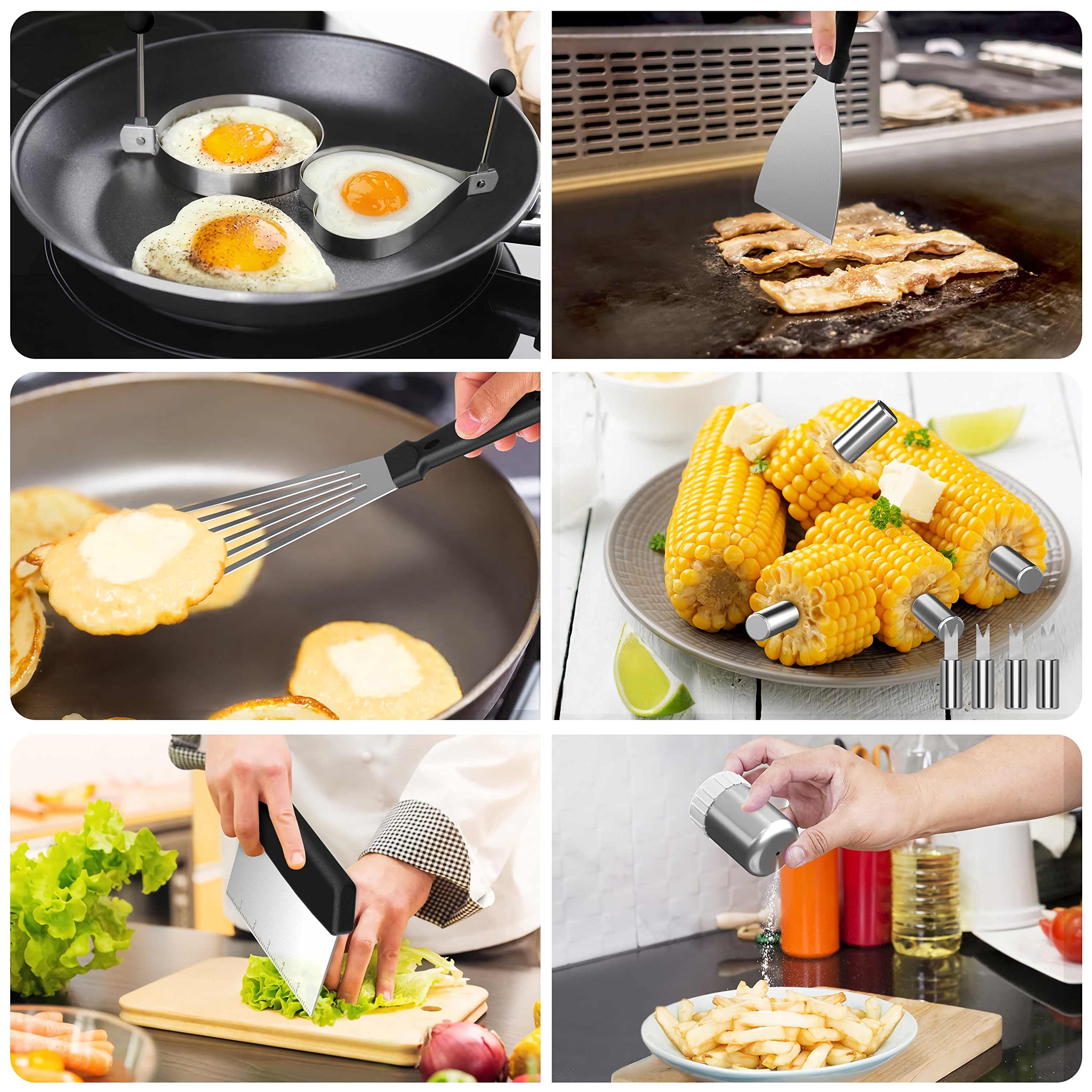 Klvied Outdoor Griddle Accessories Kit, 38 PCS Flat Top Grill Accessories Set for Blackstone and Camp Chef, Professional Blackstone Grill Accessories with Spatula, Scraper, Bottle, Egg Ring, Carry Bag