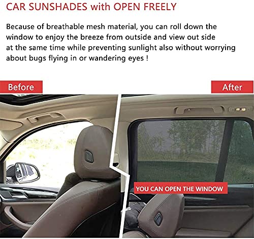LEMLEON Car Window Shade,Automotive Sun Protection for Baby Windshield Mesh Rear Side Kids Sunlight Protection, Double Venting Design, Universal Fit Most of Cars and SUV's. 2 Pack