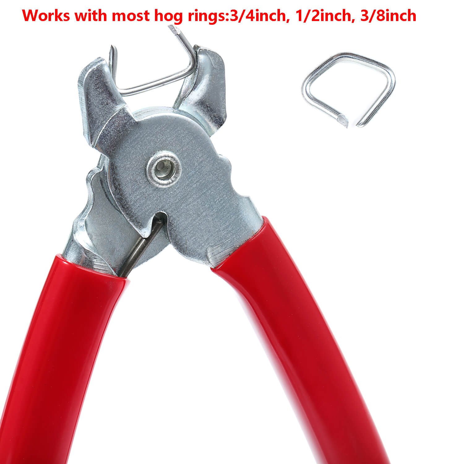 Straight Hog Ring Pliers Set & 200pcs Galvanized Hog Rings β Upholstery Installation Kit for Bungee/Shock Cords/Animal Pet Cages/Bagging/Traps/Sausage Casing/Meat bags/Fencing/Railing by NIDAYE