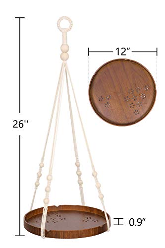 TIMEYARD Macrame Plant Hanger - Indoor Hanging Planter Shelf - Decorative Flower Pot Holder - Boho Bohemian Home Decor, in Box, for Succulents, Cacti, Herbs, Small Plants