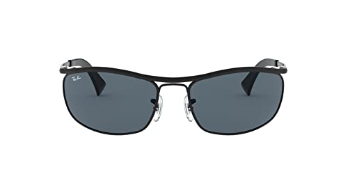 Ray-Ban RB3119 Olympian Rectangular Sunglasses, Demi Gloss Black/Black/Blue, 62 mm