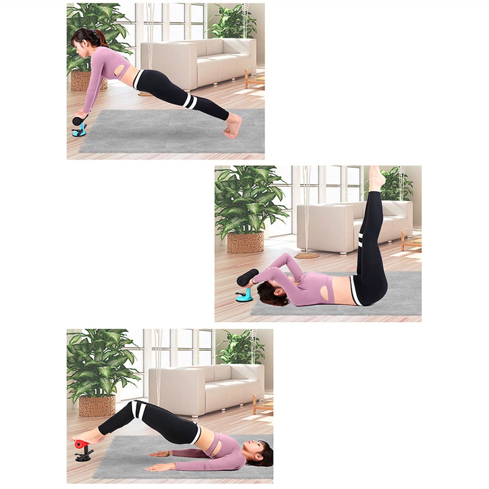 LUYIYI Suction Cup Abdominal Sit- up Aid Home Fitness Equipment Abdominal Training Thickened Foam Classic Black