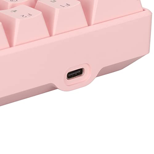 Mechanical Keyboard, 82 Keys 3 Modes Pink Gaming Mechanical Keyboard with RGB Dynamic Backlight, Support Wireless 2.4G Bluetooth Type C Wired, 1800mAh Rechargeable, for Office Home(Red Shaft)