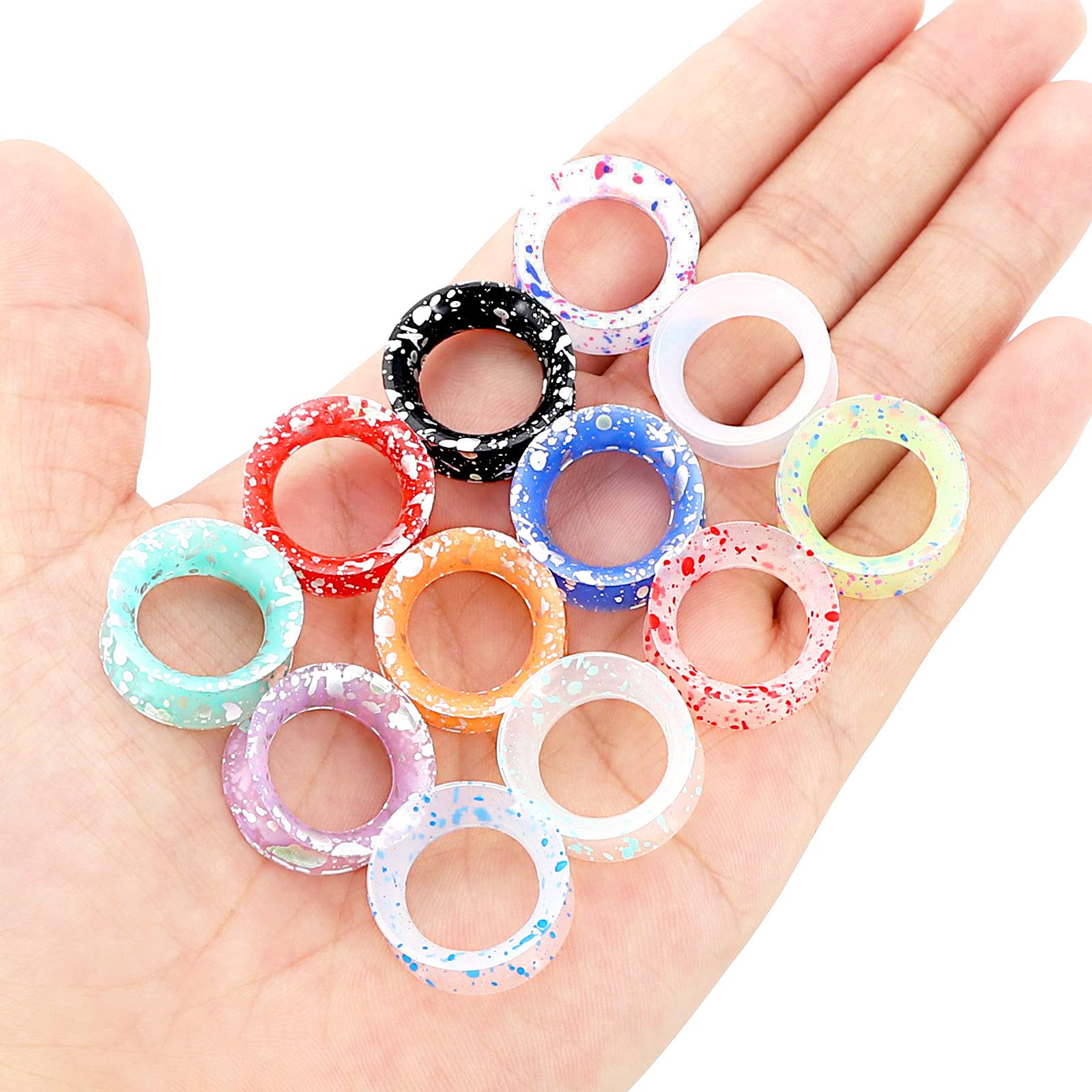 Longbeauty 24Pcs Silicone Ear Gauges Flexible Flesh Tunnels Plugs Ear Piercing Jewelry Mixed Color Set 2g