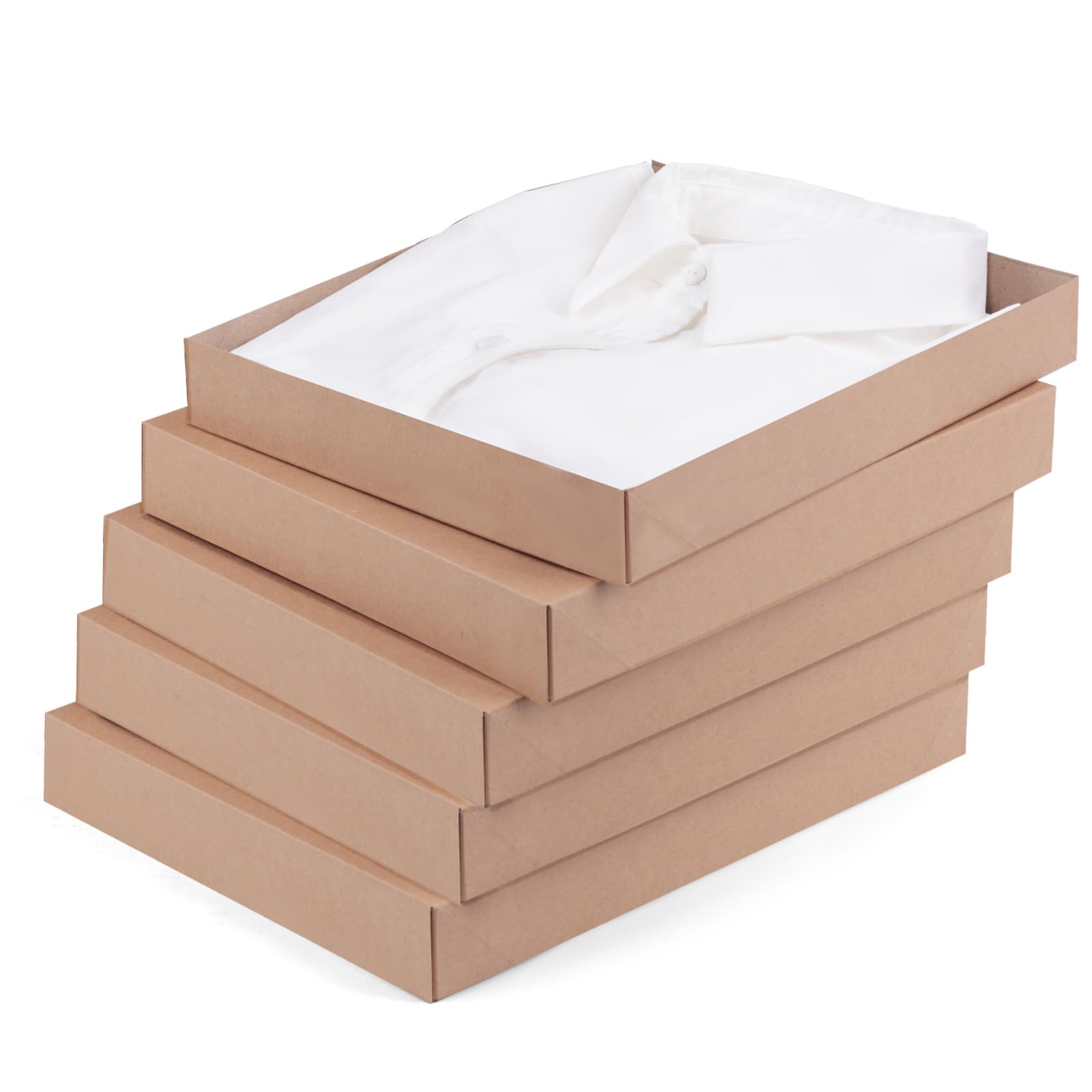 STARRKY Gift Boxes with lids,shirt boxes for presents,Brown gift box for Birthdays,Graduations, Weddings,Bridal Showers(5PCS,11.8x9.5x1.6 Inches)