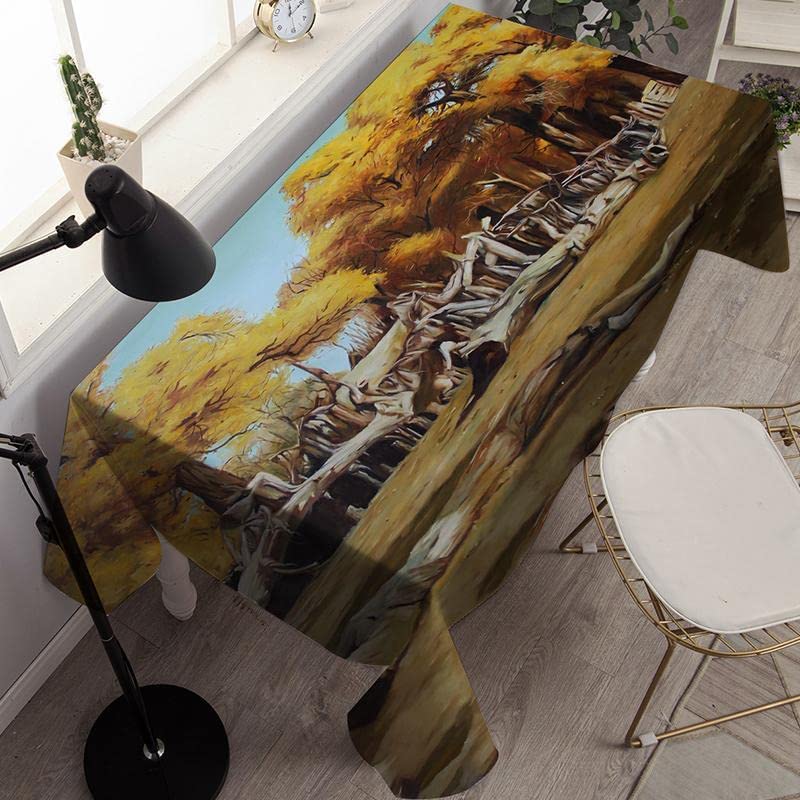 MLQL Van Gogh Oil Painting Waterproof Coffee Table Table Cover Rectangular Tablecloth Party Decoration Tablecloth Mantel A19 140x210cm