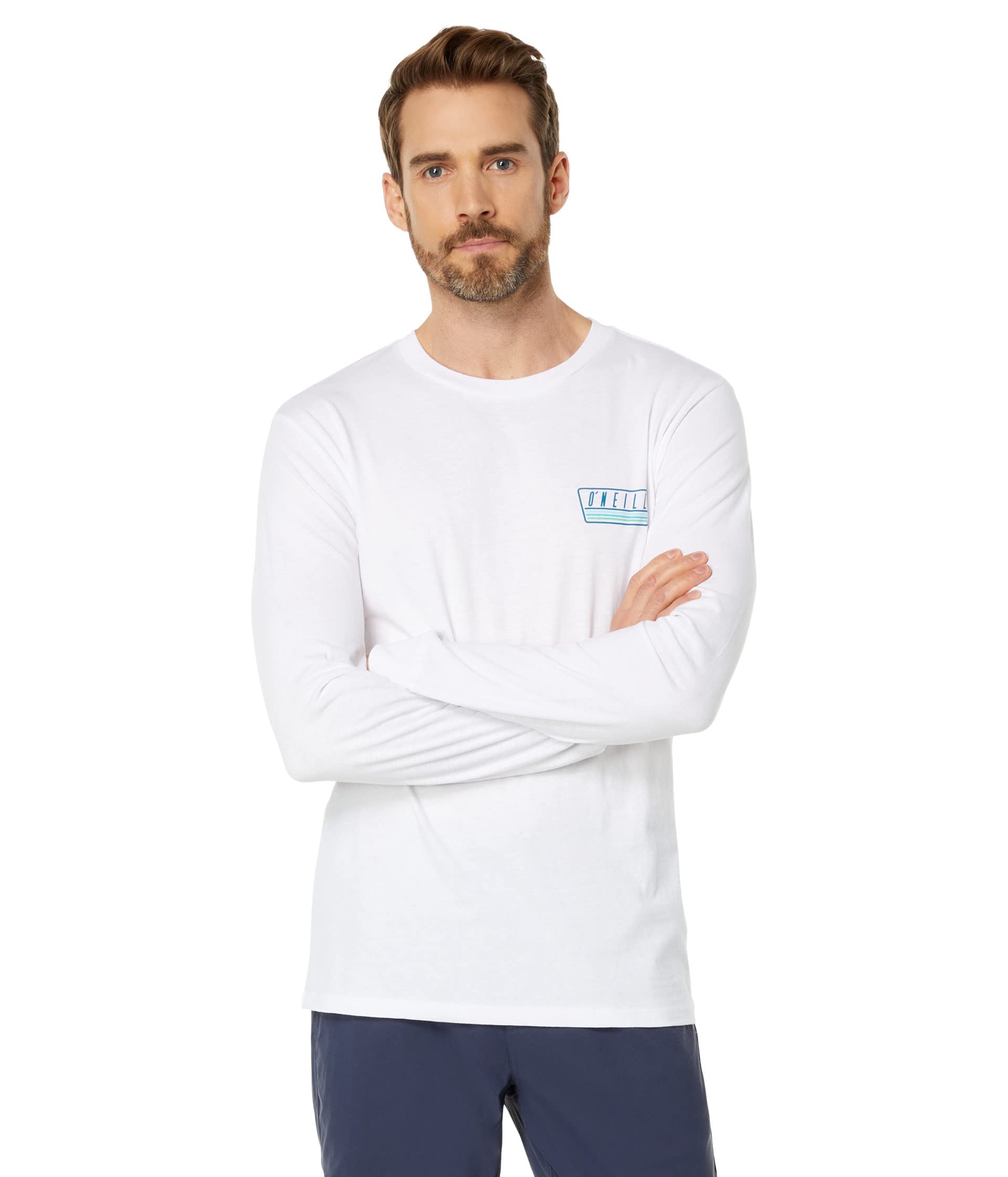 O'NEILL Mens Headquarters Graphic Long Sleeve T-Shirt, White 2, L
