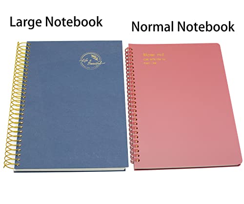 Yansanido Large Spiral Notebook, 5 Pcs B5 Thick Paper Hardcover 7mm College Ruled 5 Colors 150 Sheets -300 Pages Journals for Study, Work, Travel and Notes (5 Color)