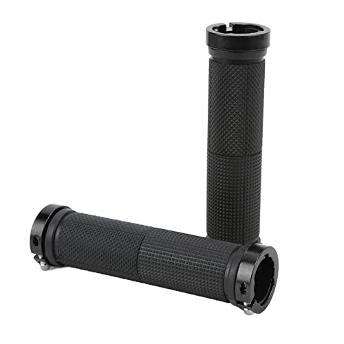 Mountain Bike Handle Bar Cover, Dustproof Bicycle Rubber Handle Bar Grips Aluminum Lock Loop Waterproof for Bike(Black)