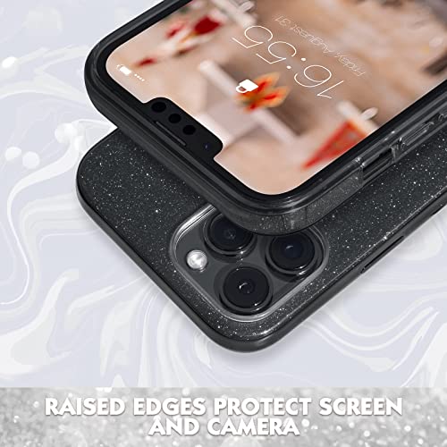 MILPROX Compatible with iPhone 13 Pro Case (2021), Glitter Sparkly Shiny Bling Rubber Gel Shell Cases 3 Layers Shockproof Protective Bumper Cover for iPhone 13 Pro 6.1"【3 Cameras】 2021-Pink Gradient