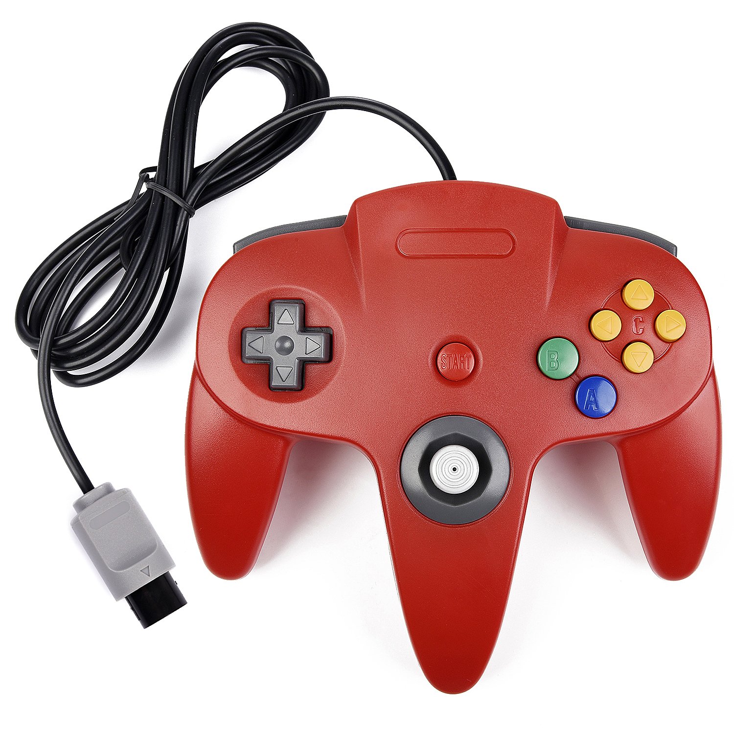 miadore 2 Pack Classic N64 Controllers (Blue/Red) Bundle with 2 Pack 6FT N64 Controller Extension Cable for N64 Console Video Games