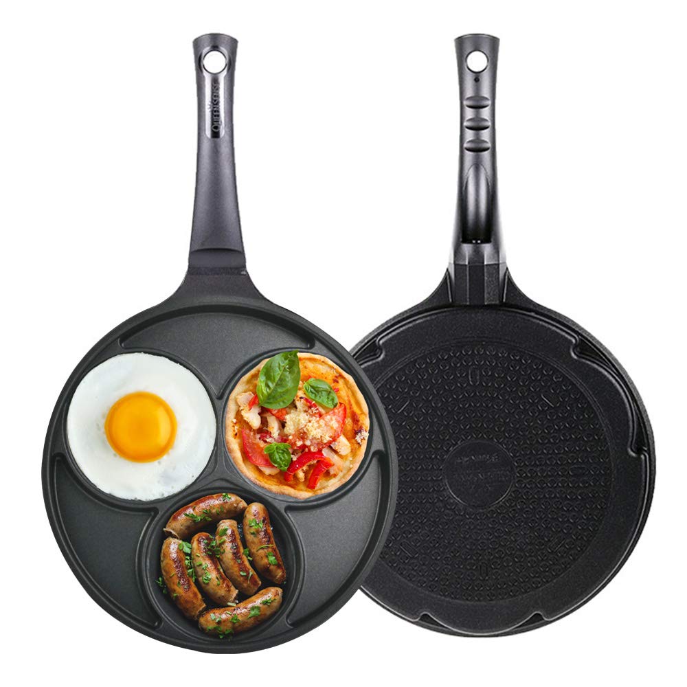 KAZARIKO Induction Egg Frying Pan 3-Cup Non Stick Cooker Pan Easy Clean Cooker Omelet Pan For Breakfast Pancake, Crepe Pan