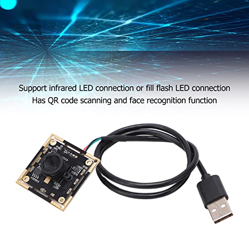USB Camera Module, USB Plug Play LED Connection Multi Function USB Camera Board, High Performance Chip Clear Image USB Webcam Module, for Face Recognition Function
