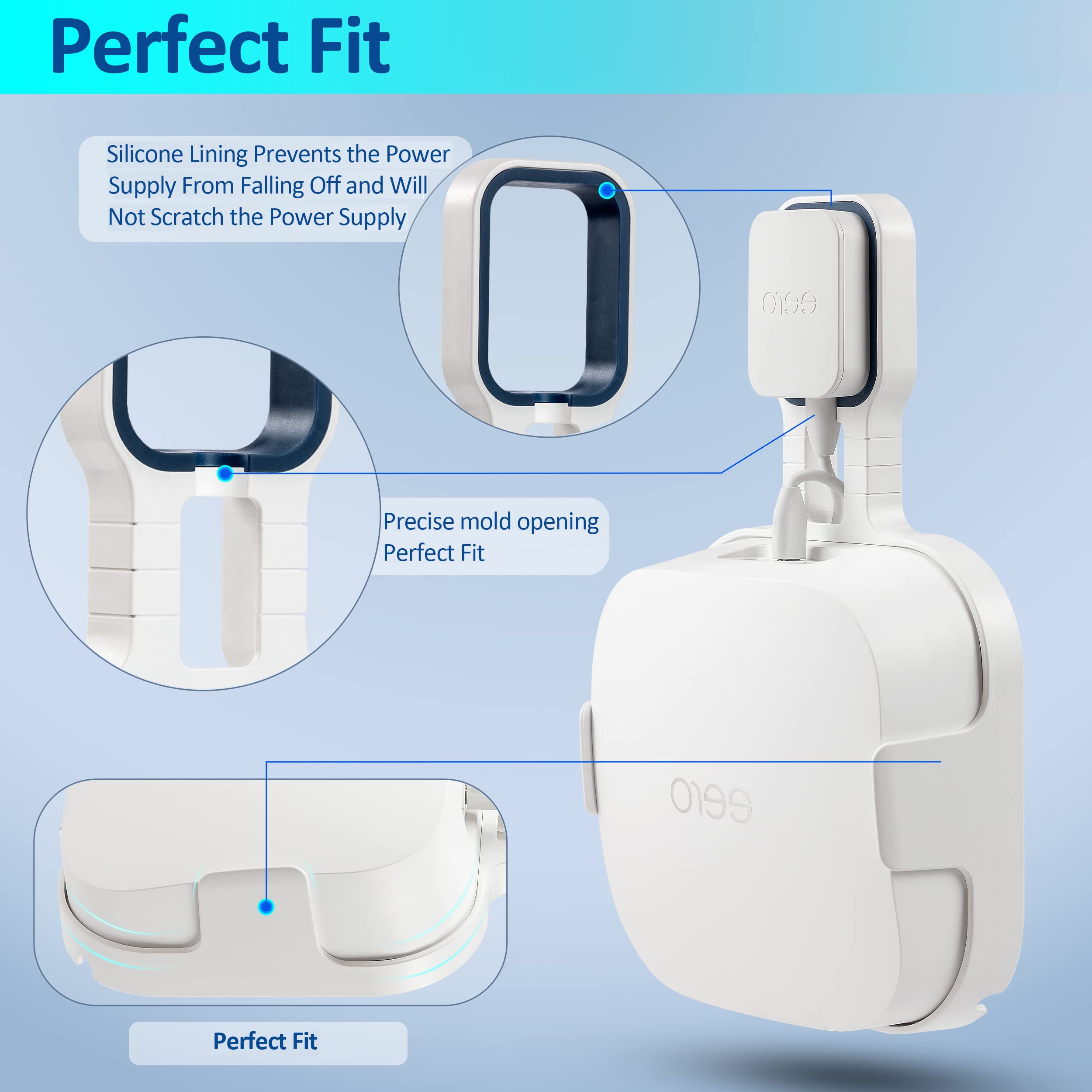 STANSTAR Wall Mount for Eero Pro 6E Dual-Band Mesh Wi-Fi 6E Router, Sturdy Outlet Brackets Holder, Space Saving, Cord Management for Eero 6E Router Without Messy Wires and Screws (1Pack)