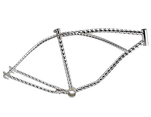 Lowrider Chrome 26" Hexagon Twisted Beach Cruiser Bike Frame. Beach Cruiser Bicycle Frame.