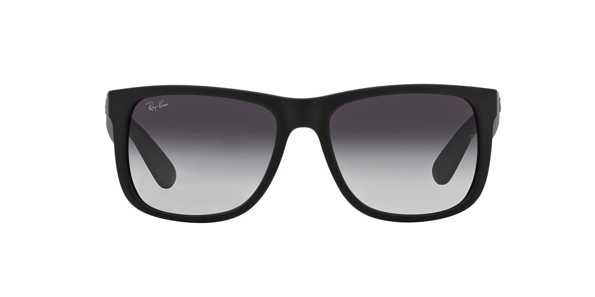 Ray-Ban RB4165 Justin Rectangular Sunglasses, Rubber Transparent Light/Dark Brown, 51 mm
