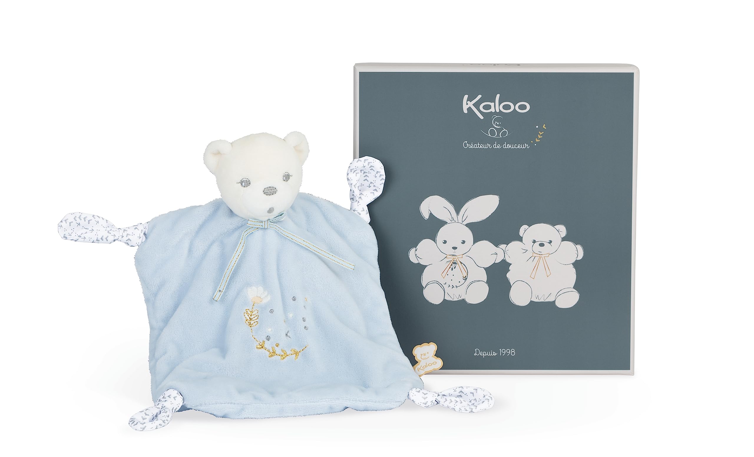 Kaloo Perle - 4 Knots Comforter Bear - Blue - 20 cm