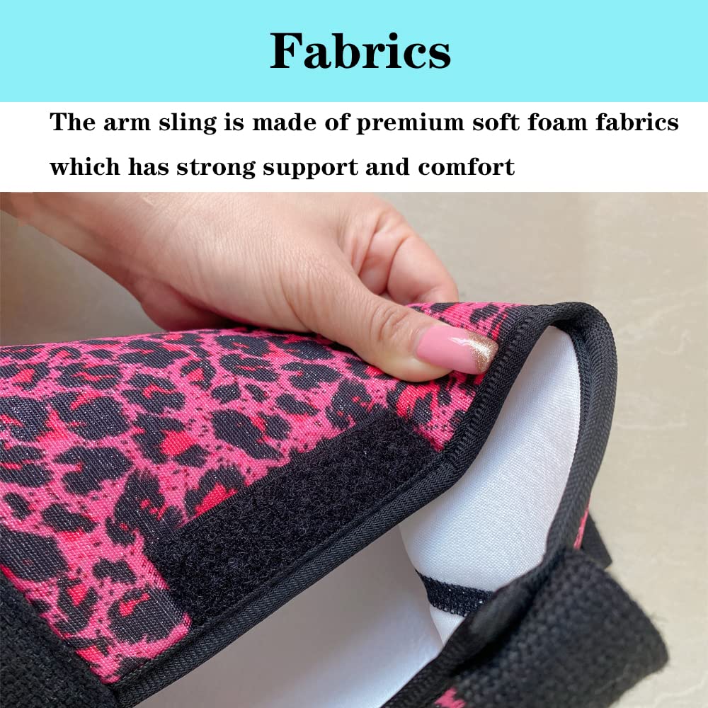 Ledhlth Soft Foam Arm Sling Red Leopard for Shoulder Kids Toddler Arm Support Brace for Broken Collarbone Children Shoulder Immobilizer for Shoulder Injury (Kids S)