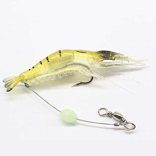 maiduoduo01 Fishing Lure 10Pcs 9.5cm/6.5g Luminous Bionic Shrimp Soft Lures Baits with Hook Fishing Tools