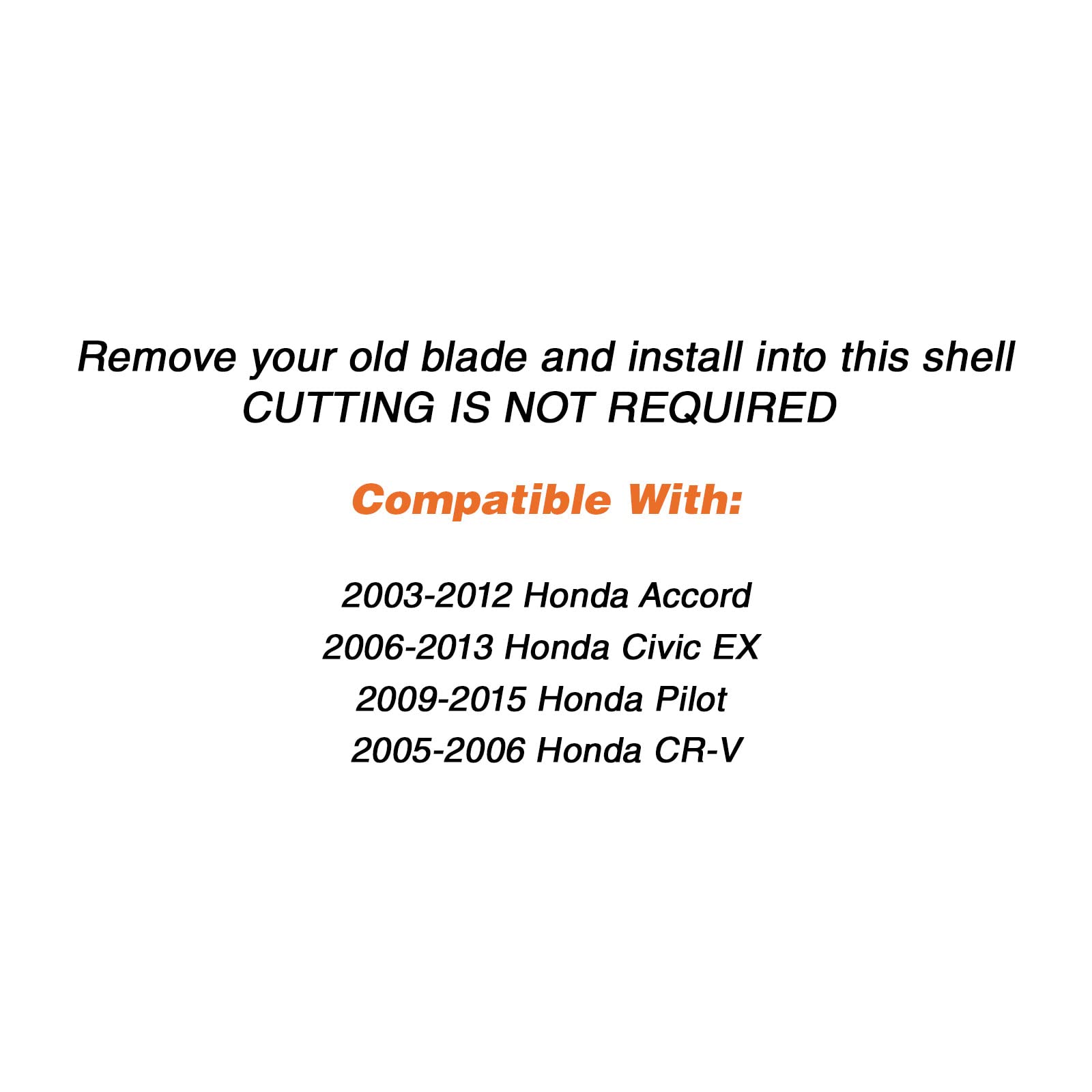 Key Fob Case Shell for Honda Accord Civic Pilot & More (Swap Your Original Blade)