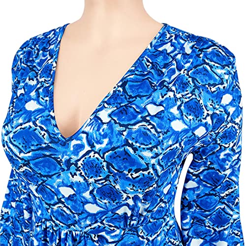 IyMoo Women's Sexy Plus Size Bodycon V Neck Latern Sleeve Ruched Wrap V Neck Cocktail Evening Mixi Dresses 038 Green 5XL