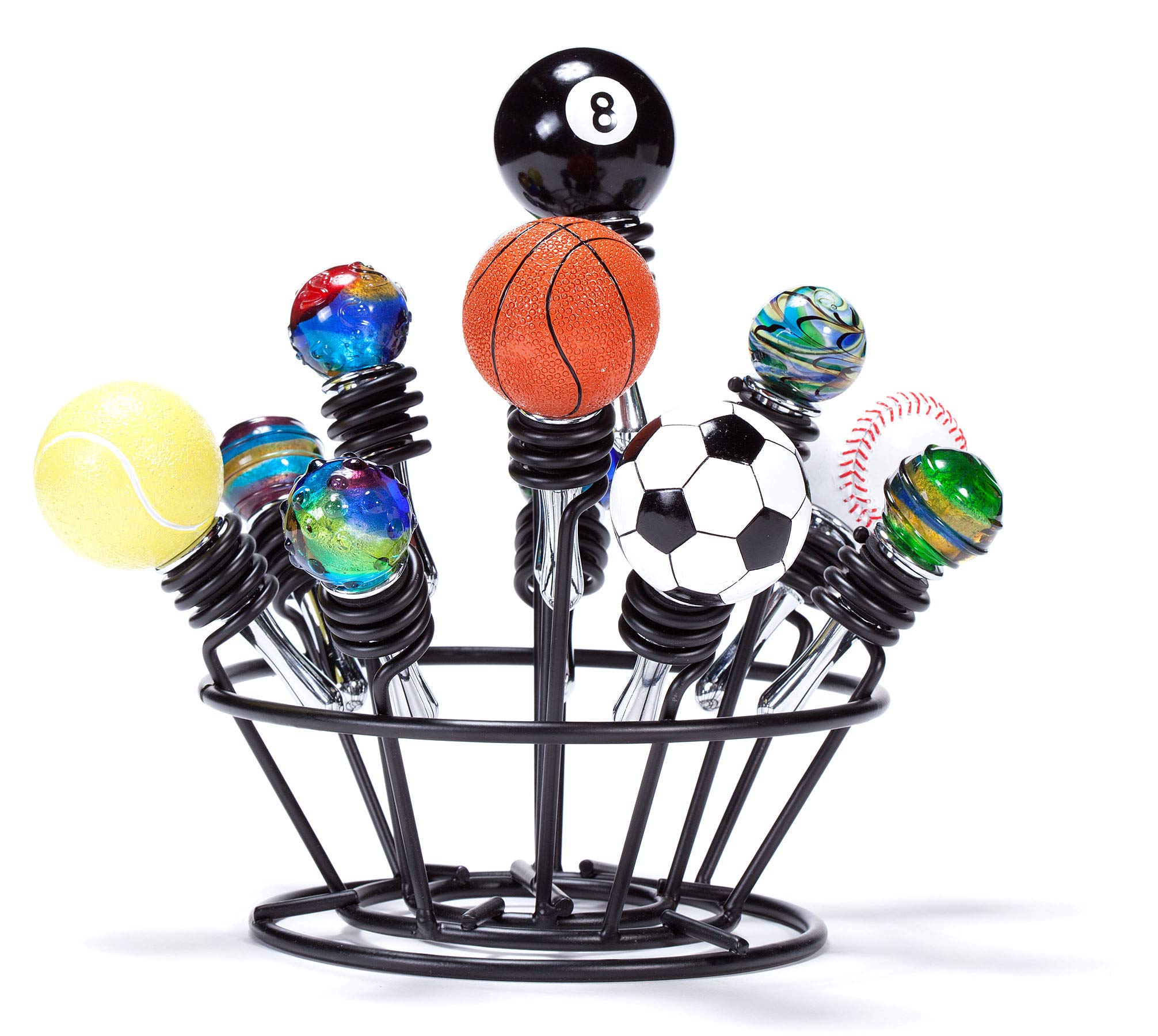 Oenophilia Bottle Stopper Bouquet, Black Metal, Wine Bottle Stopper Holder, Wine Gifts
