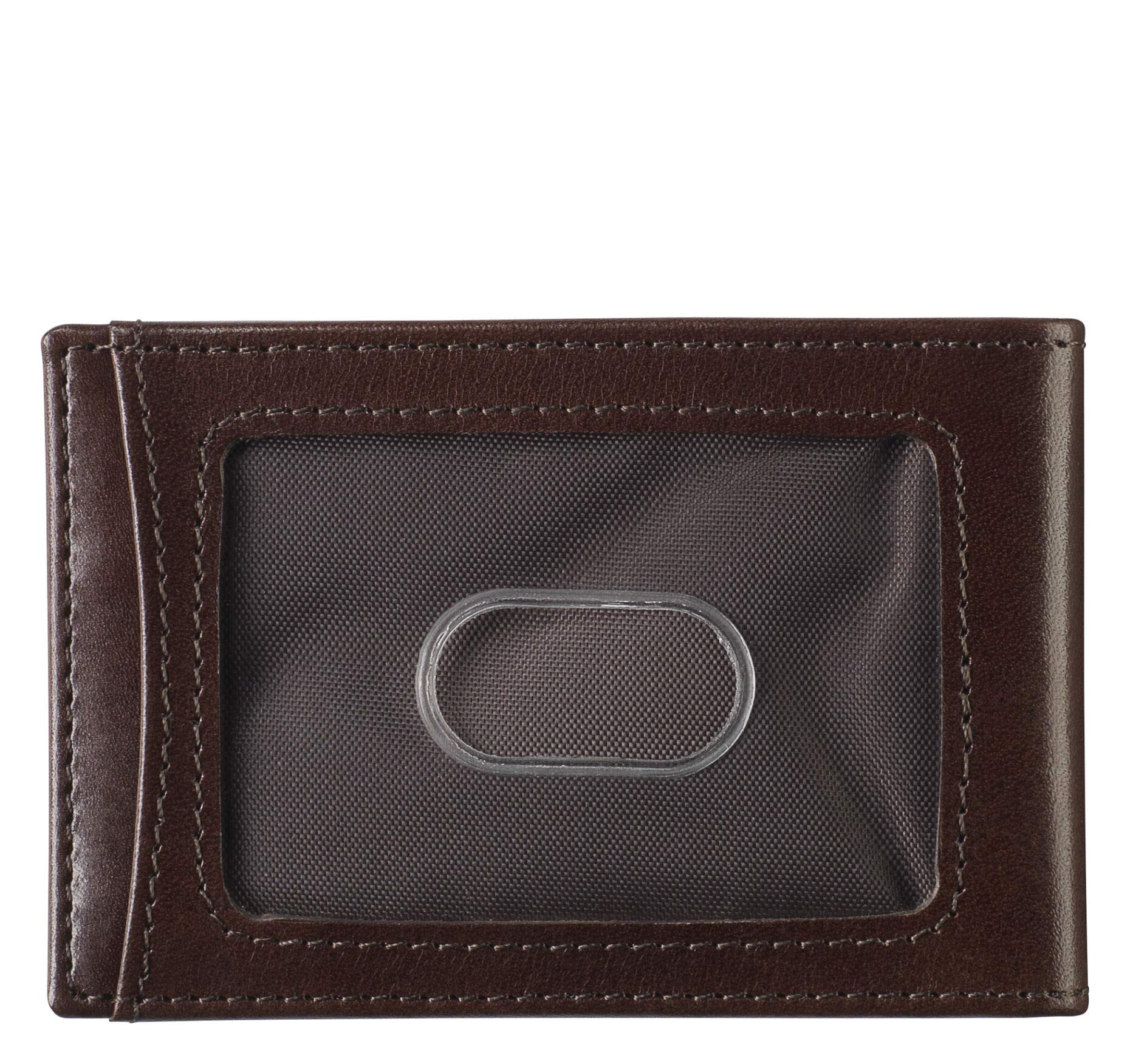 Johnston & Murphy Men's Italian Leather Two-Fold Money Clip Wallet Mahogany