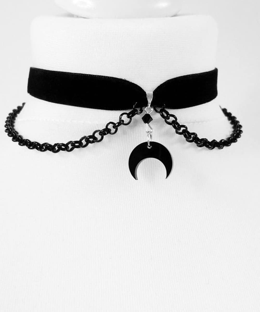 QWALIT Black Goth Choker Gothic Choker Necklace for Women Velvet 90s Halloween