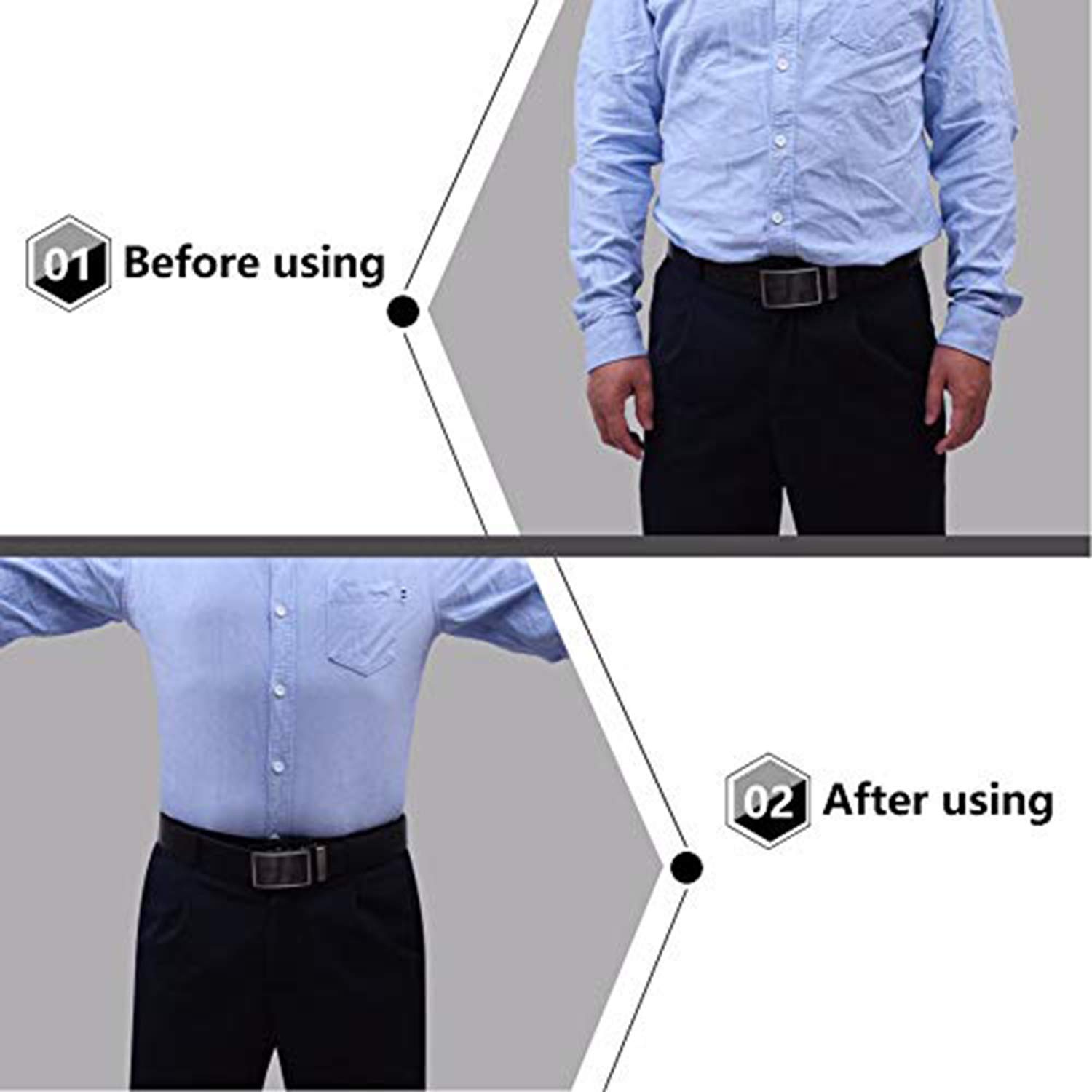 Kedofe Mens Shirt Stays Military Adjustable Elastic Garter Straps Sock Non-slip Clamps (Black/1 Pair)