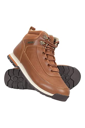 Mountain Warehouse Womens Outdoor Leather Boots - Breathable Shoes Brown Womens Shoe Size 8 US