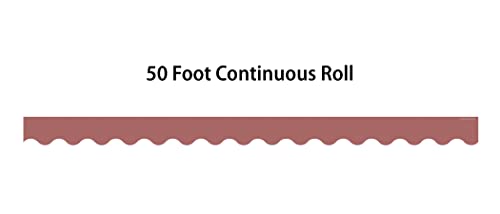 Teacher Created Resources Deep Rose Scalloped Rolled Border Trim - 50ft - Decorate Bulletin Boards, Walls, Desks, Windows, Doors, Lockers, Schools, Classrooms, Homeschool & Offices