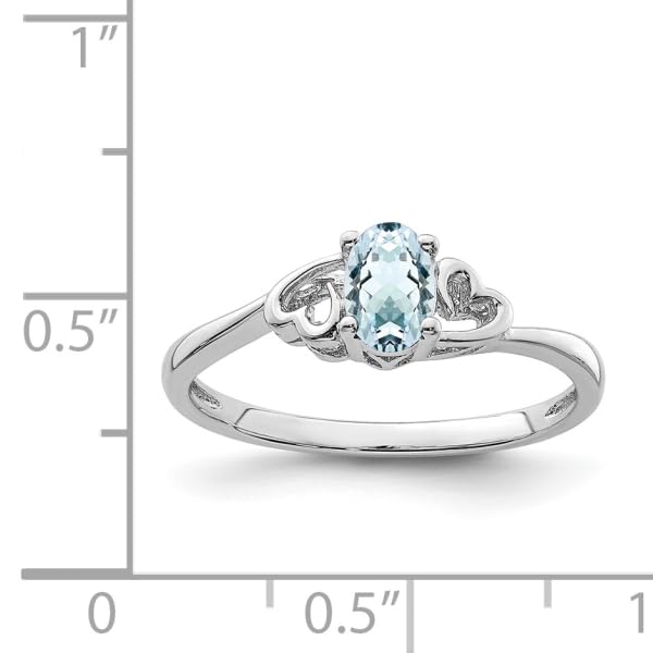 IceCarats 925 Sterling Silver Blue Aquamarine Ring Gemstone Band March Birthstone Jewelry Size 6.00